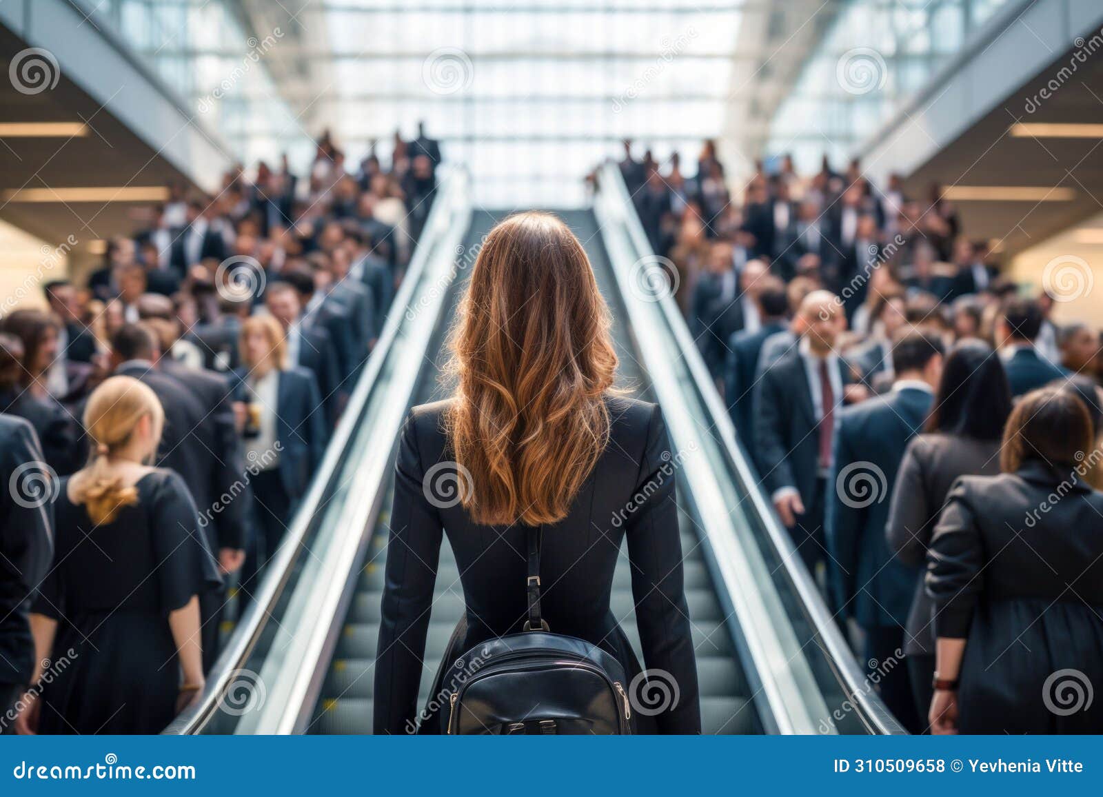 Rush Hour Commute in Urban Transit Setting. Generative Ai Stock ...