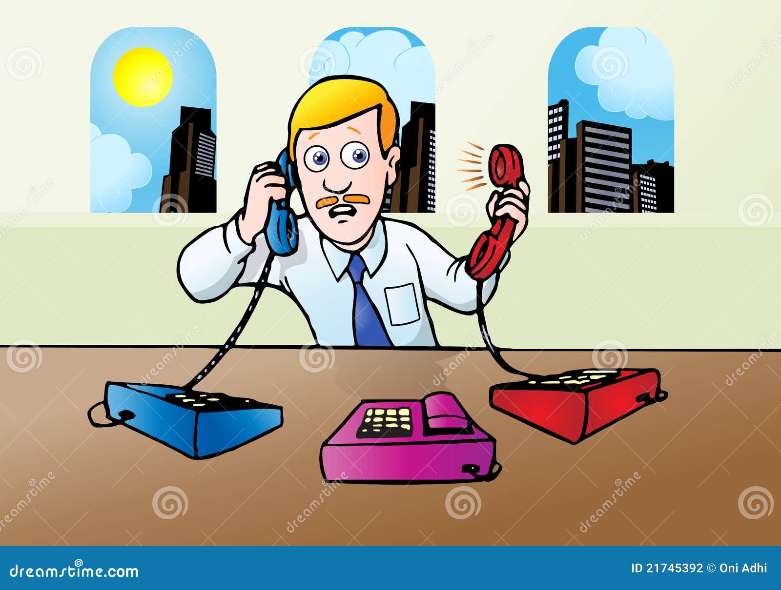 Rush hour phone call stock illustration. Illustration of glad - 21745392