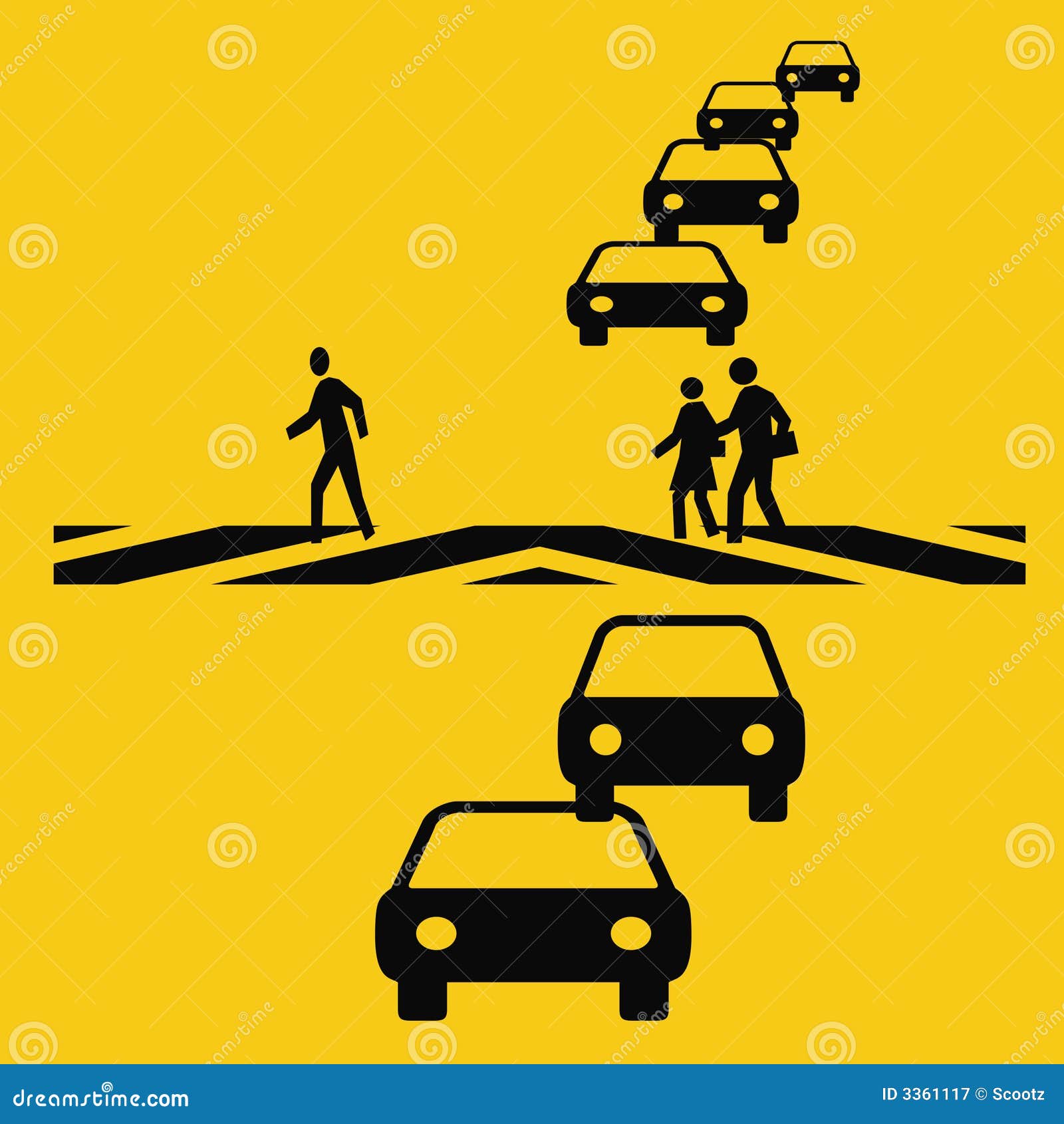 Rush hour safety stock illustration. Illustration of pedestrian - 3361117
