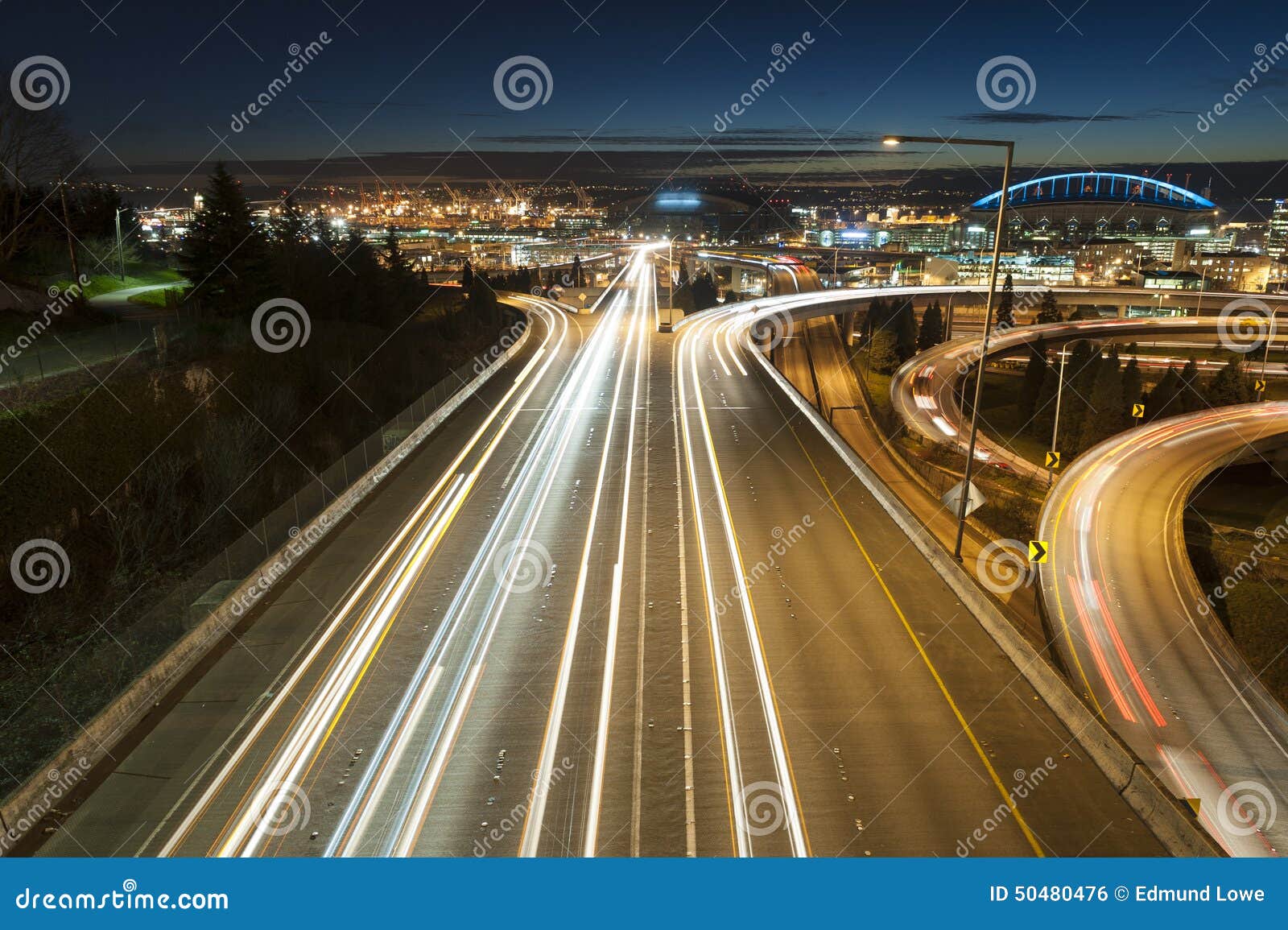 Rush Hour, Seattle stock photo. Image of movement, bridge - 50480476