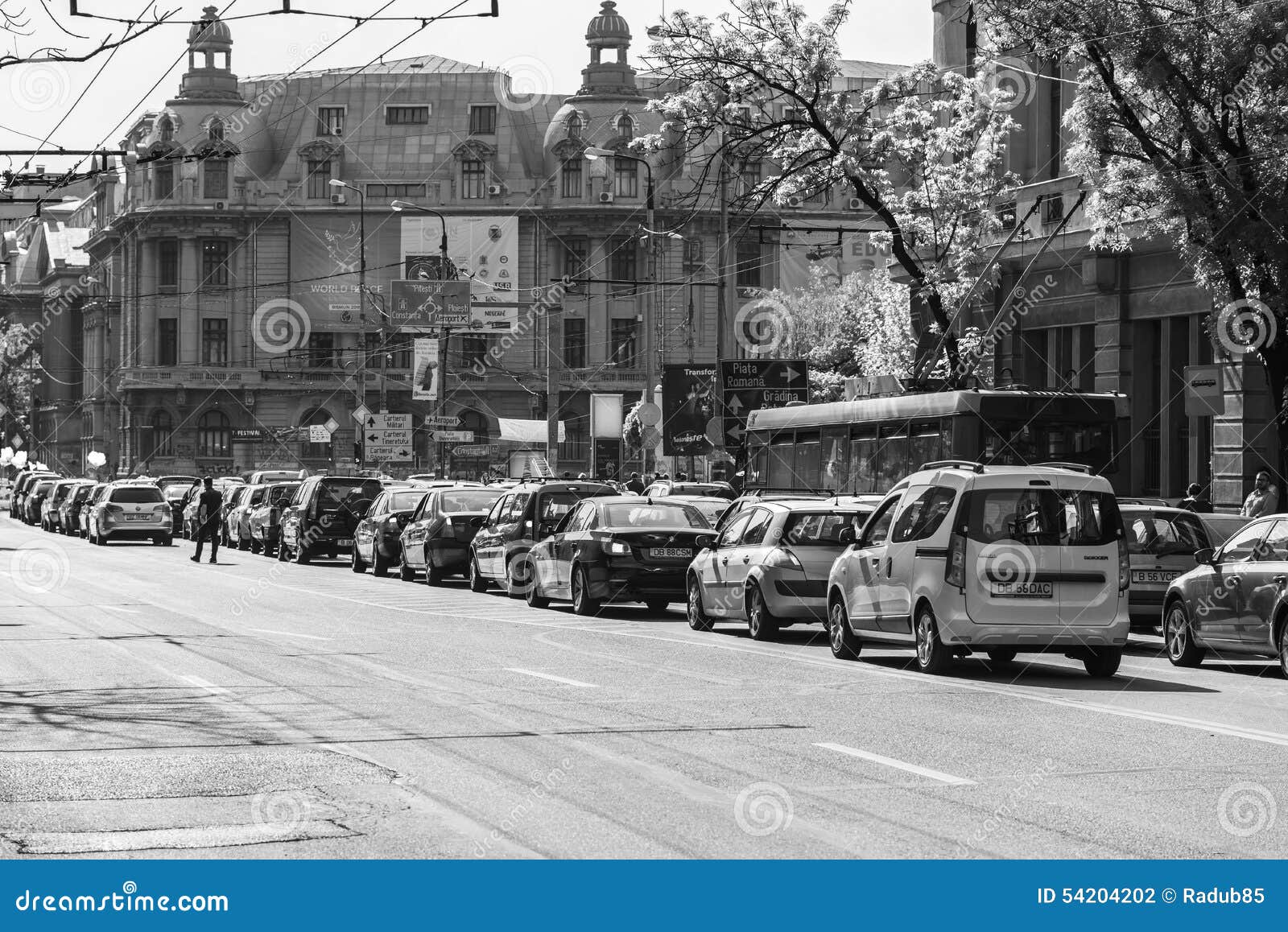 Rush Hour Traffic Downtown of Bucharest City Editorial Photography ...