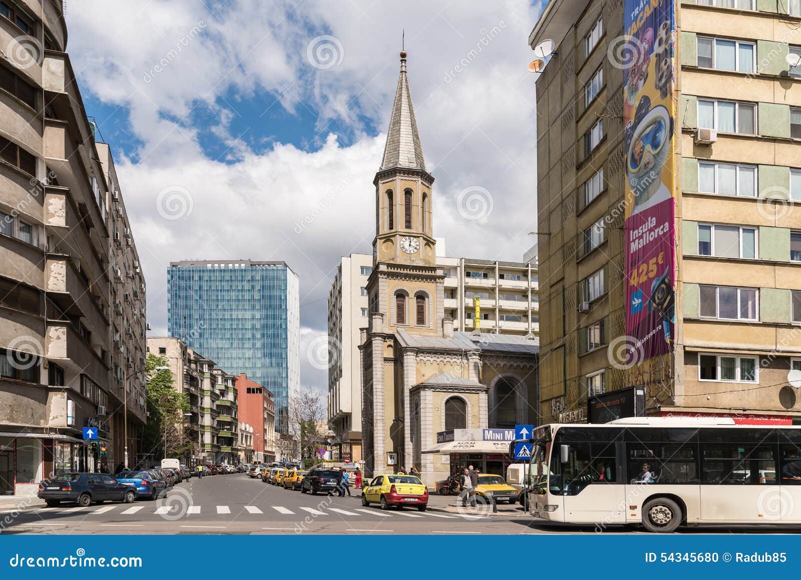 Rush Hour Traffic in Downtown of Bucharest City Editorial Image - Image ...