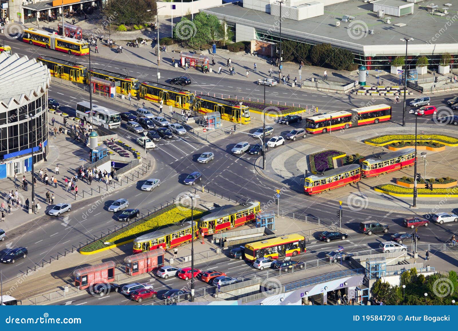 Rush Hour Traffic on Roundabout Stock Photo - Image of crowd ...