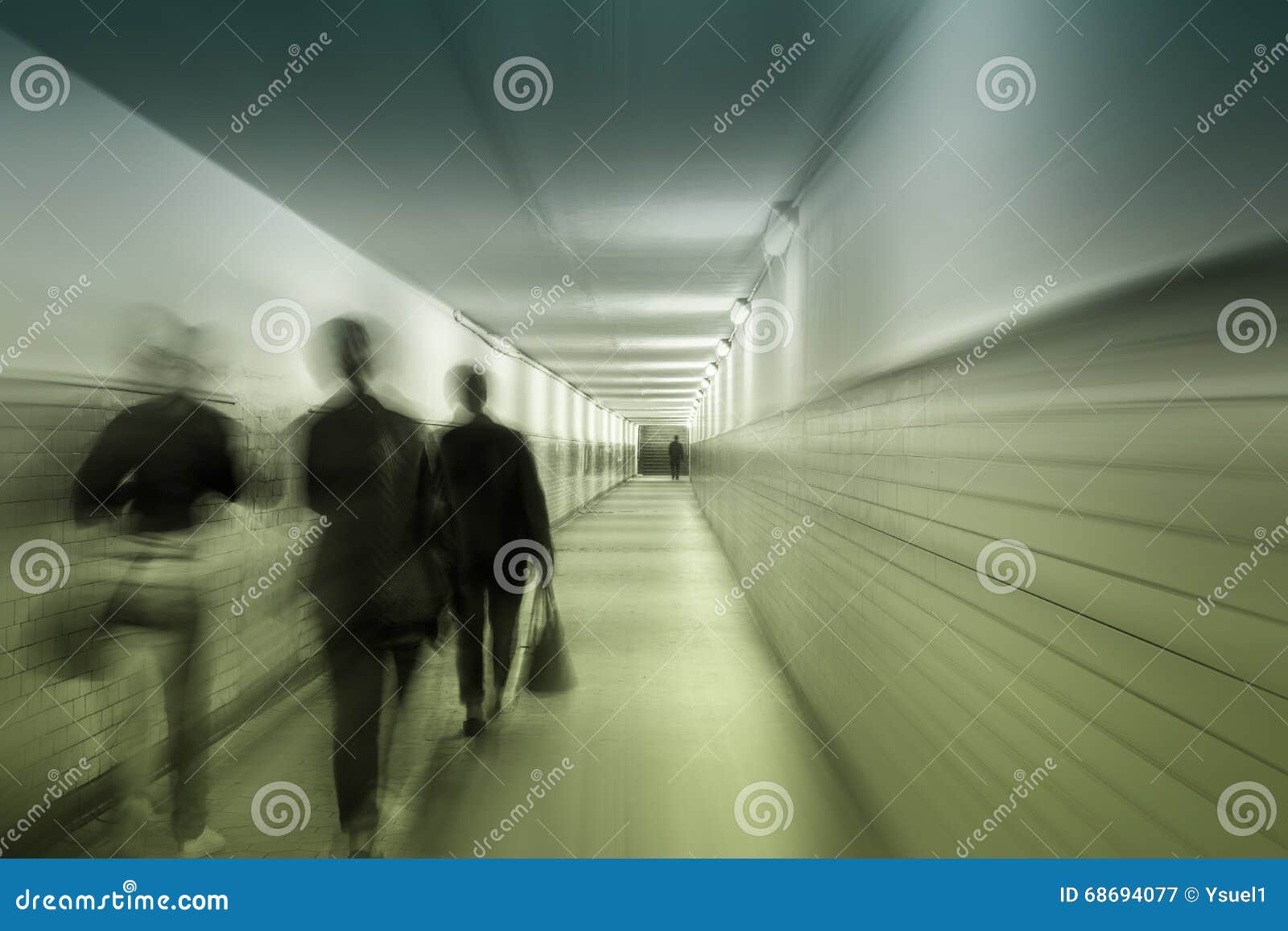 Rush hours in a tunnel stock image. Image of interior - 68694077