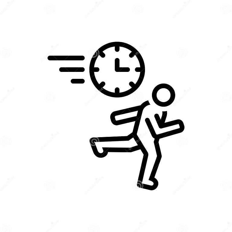 Black Line Icon for Rush, Haste and Babel Stock Illustration ...