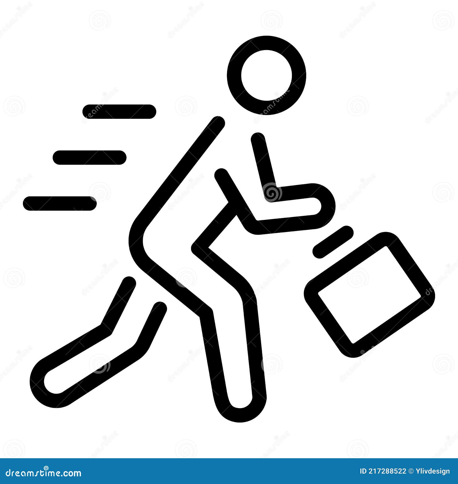 Rush Job Running Icon, Outline Style Stock Vector - Illustration of ...