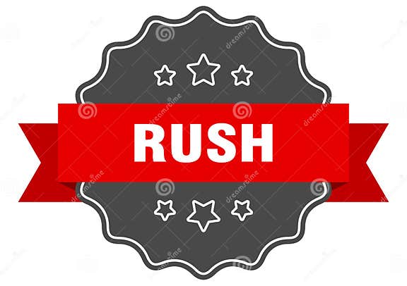Rush label stock vector. Illustration of seal, vector - 194917516