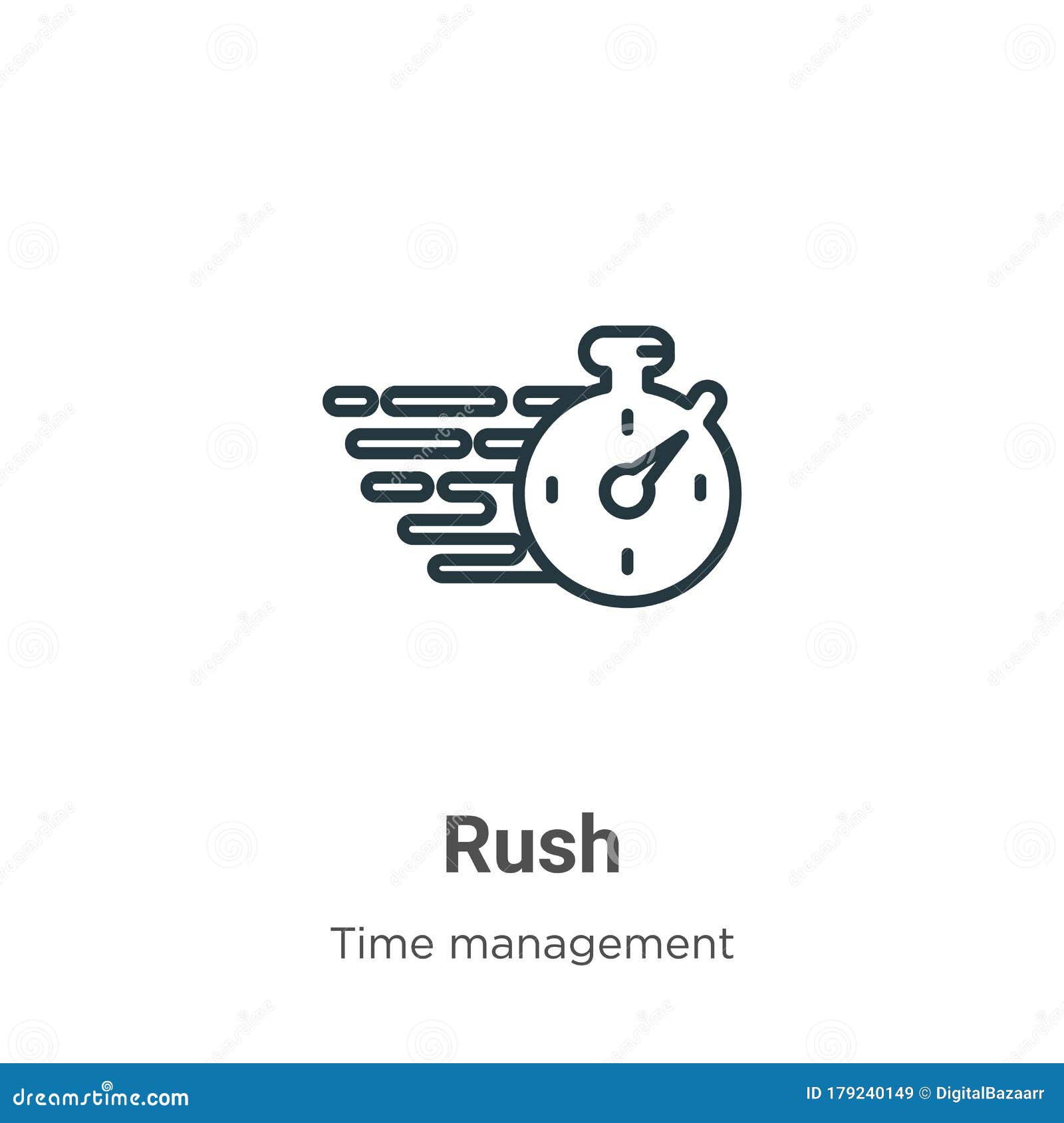 Rush Outline Vector Icon. Thin Line Black Rush Icon, Flat Vector Simple ...