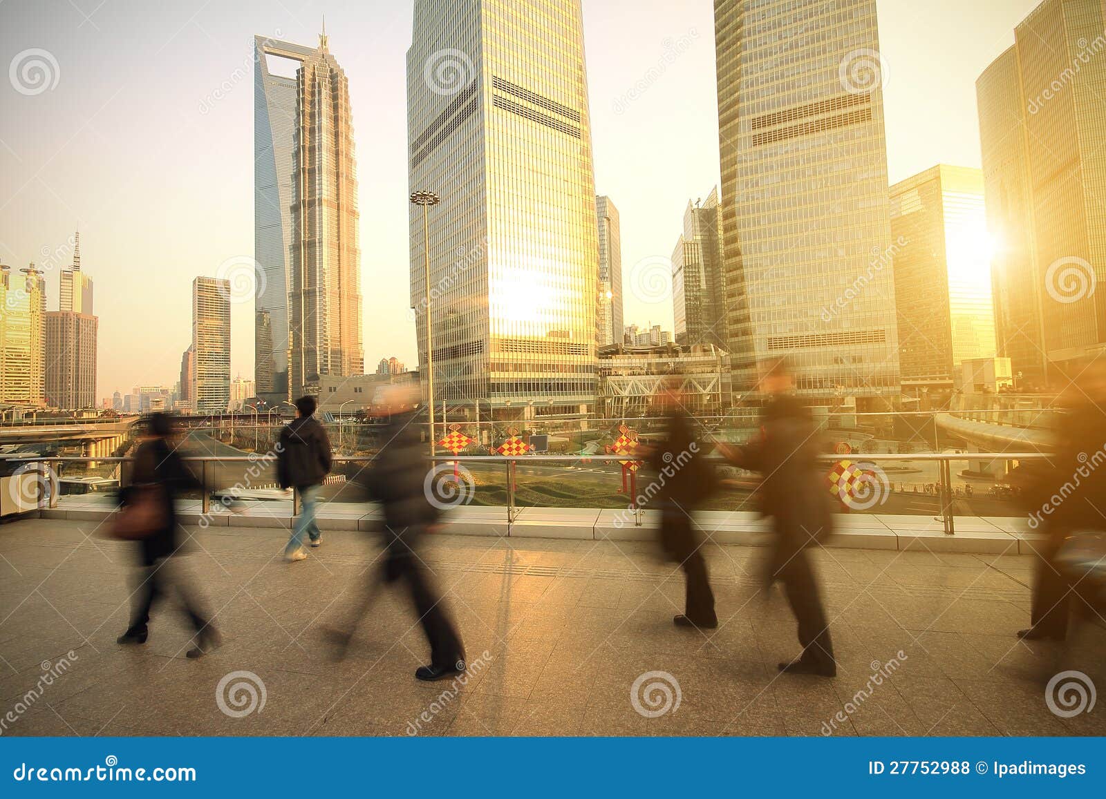 The Rush of People on Flyover Stock Photo - Image of financial ...