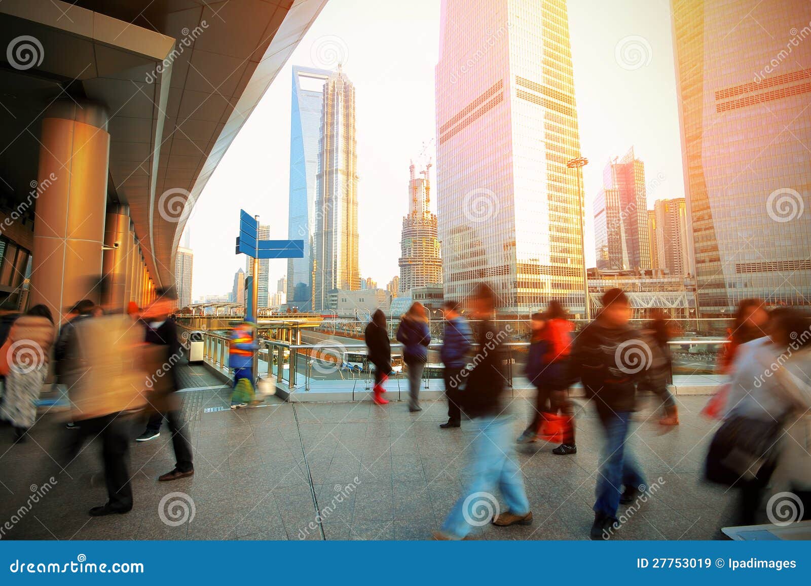 The Rush of People on Flyover Stock Image - Image of cityscape, central ...