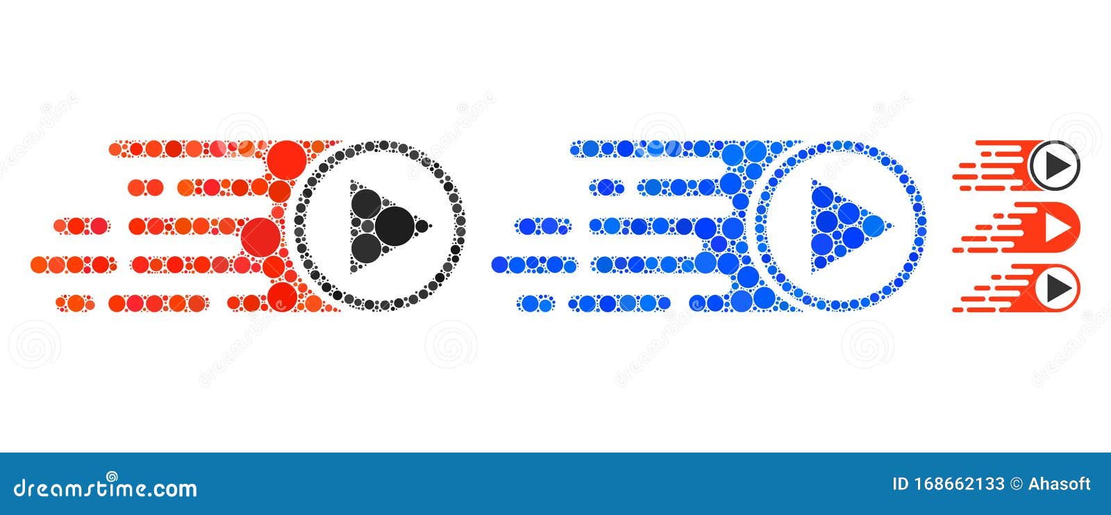 Rush Play Symbol Mosaic Icon of Circles Stock Vector - Illustration of ...