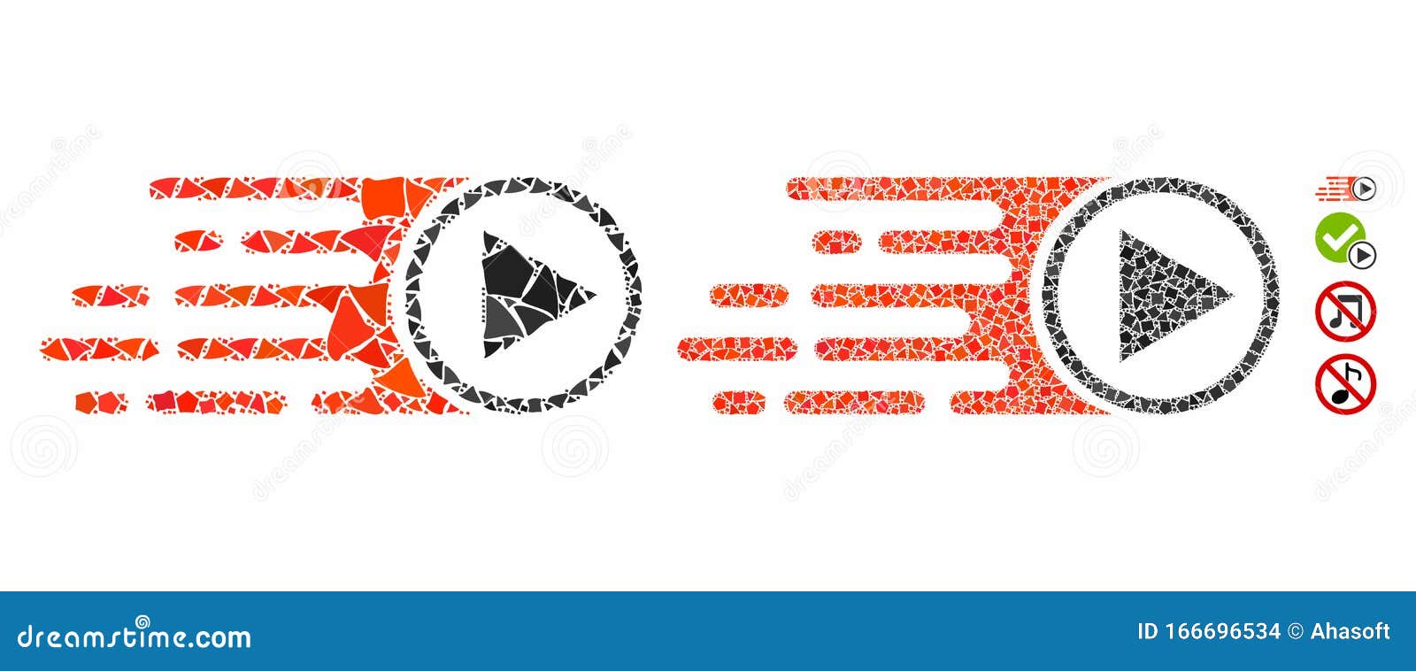 Rush Play Symbol Mosaic Icon of Trembly Elements Stock Vector ...