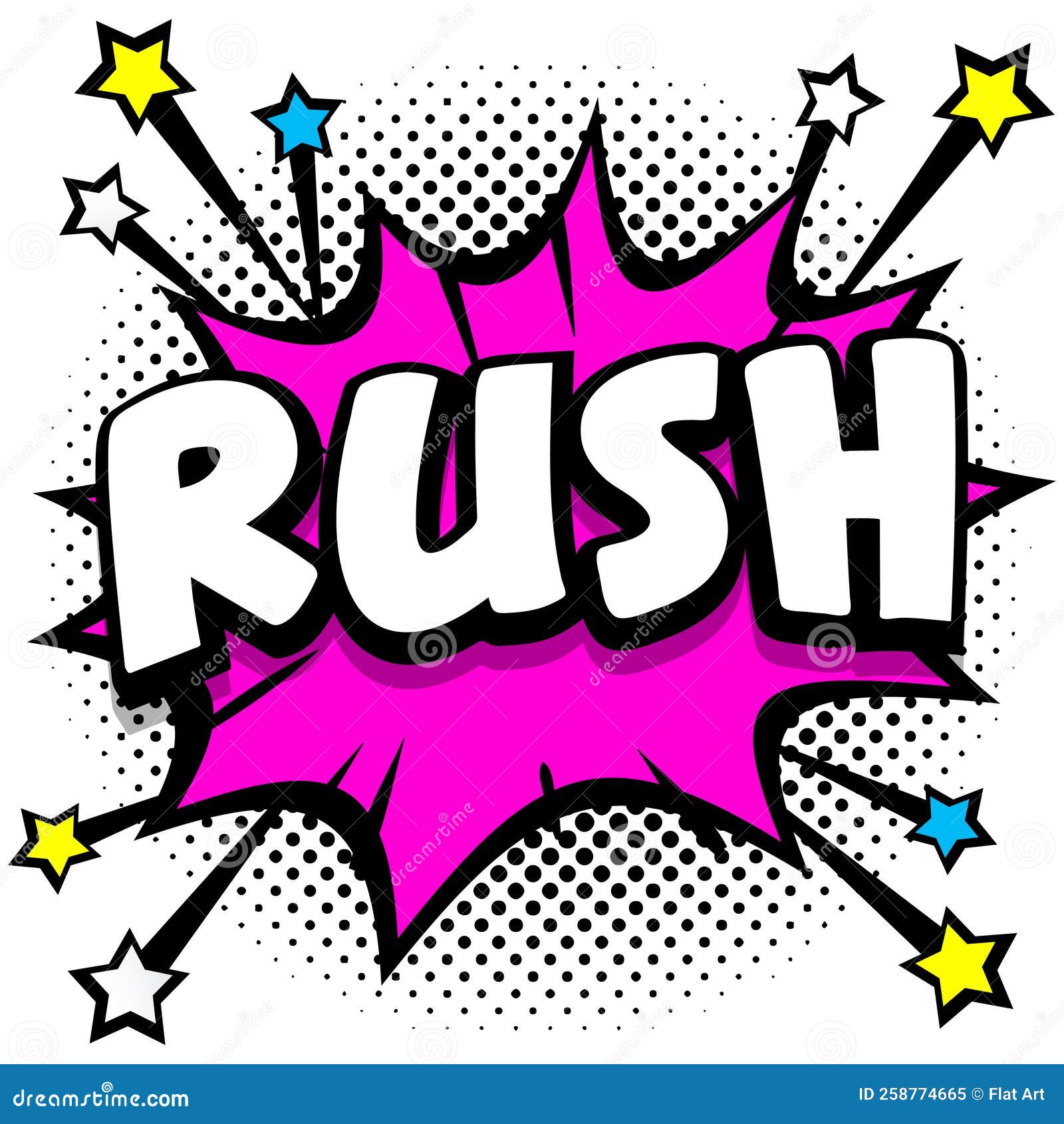 Rush Pop Art Comic Speech Bubbles Book Sound Effects Stock Vector - Illustration of dialog ...