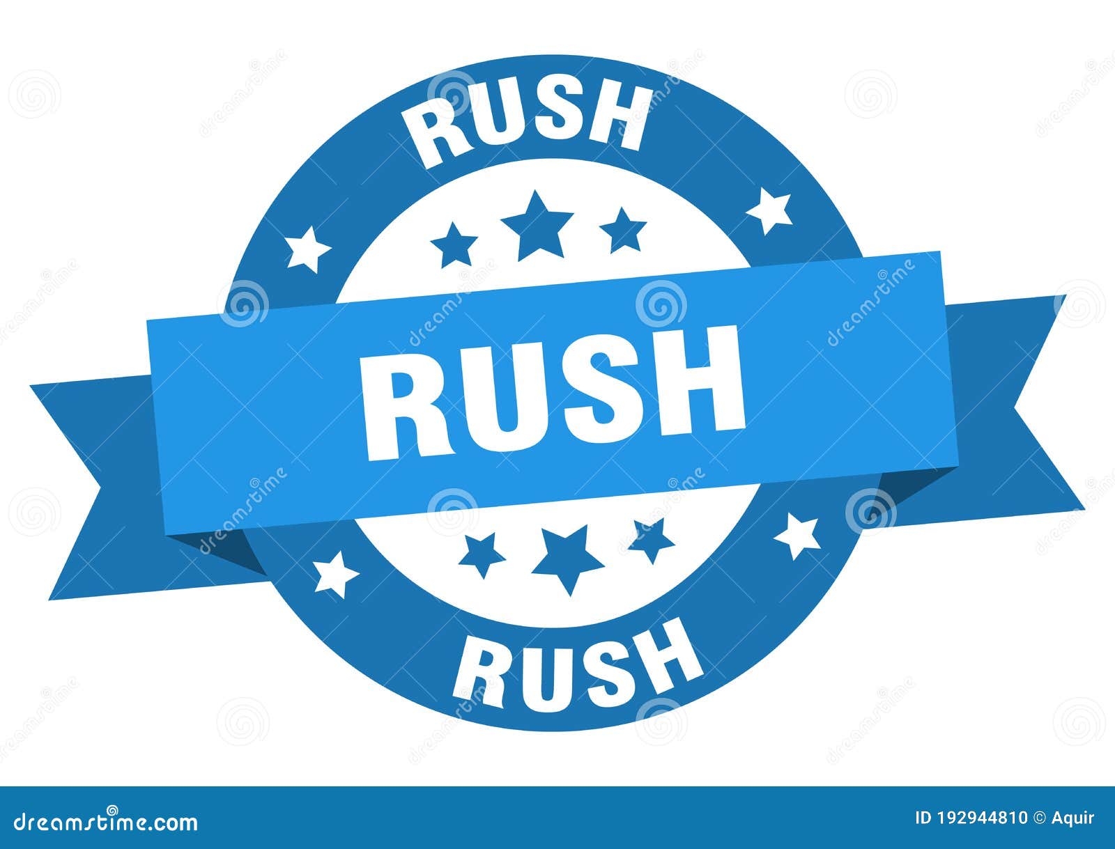 Rush Round Ribbon Isolated Label. Rush Sign Stock Vector - Illustration ...