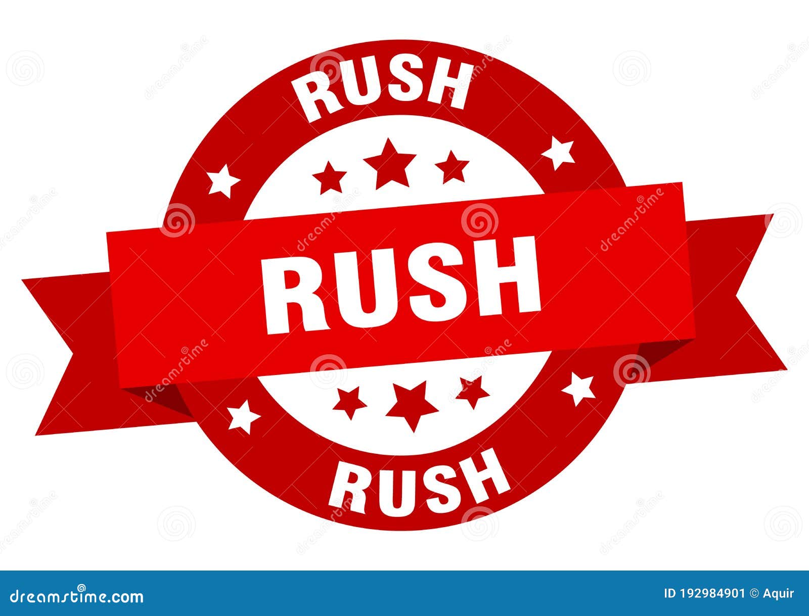 Rush Round Ribbon Isolated Label. Rush Sign Stock Vector - Illustration ...