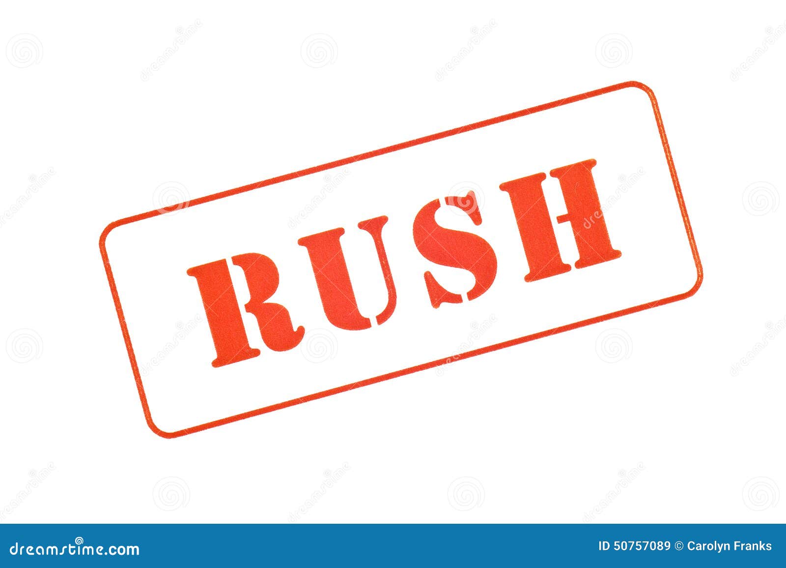 Rush Rubber Stamp stock image. Image of sign, macro, hurry - 50757089