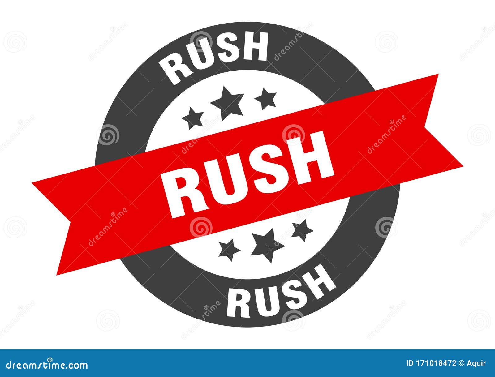 Rush Sign. Rush Round Ribbon Sticker Stock Vector - Illustration of ...