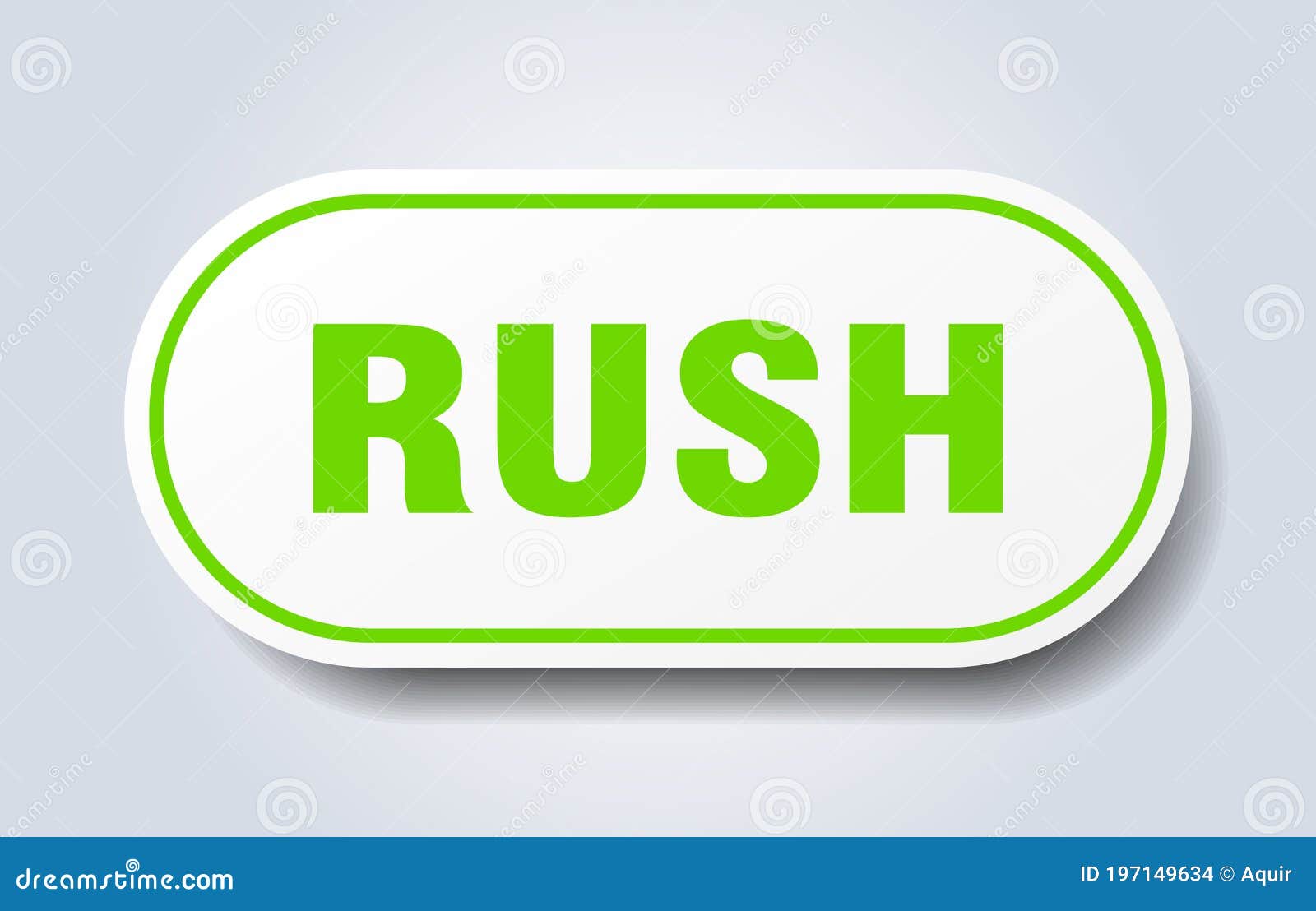 Rush sticker. stock vector. Illustration of rush, website - 197149634