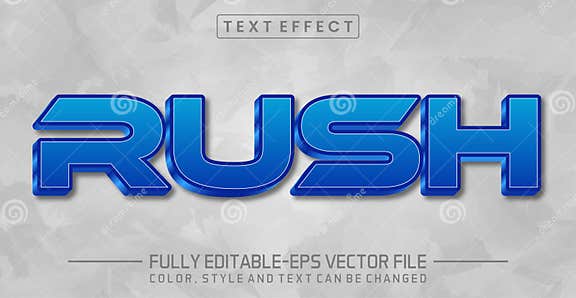 Rush Text Editable Style Effect Stock Illustration - Illustration of ...