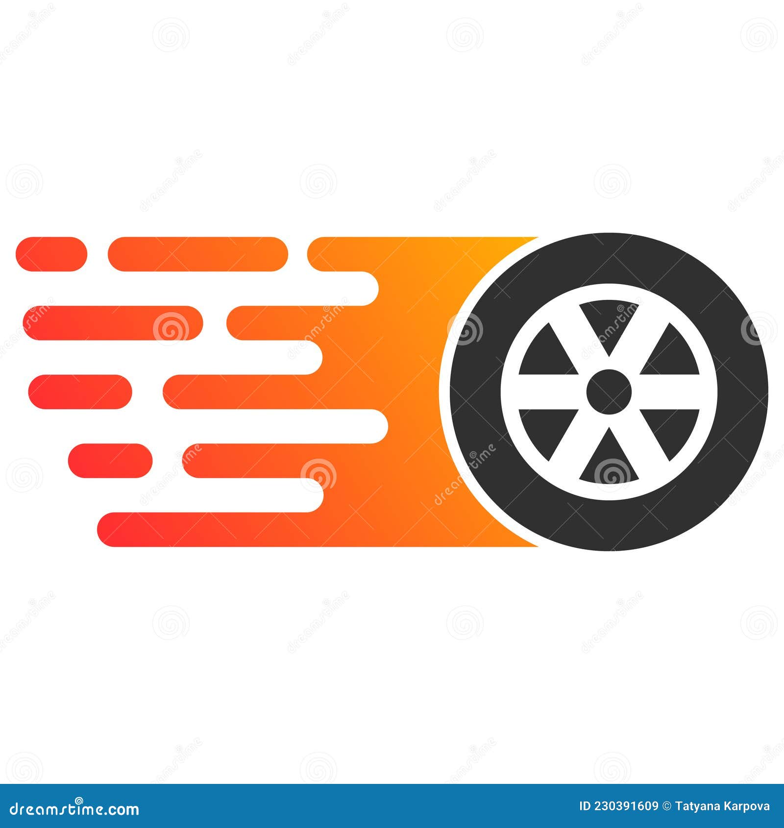 Rush Wheel Raster Icon Flat Illustration Stock Illustration ...