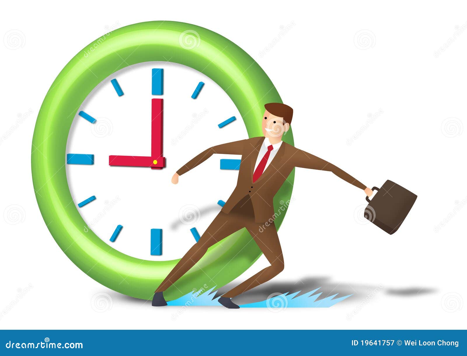 Rushing Executive Skid and Reach on Time Stock Illustration ...