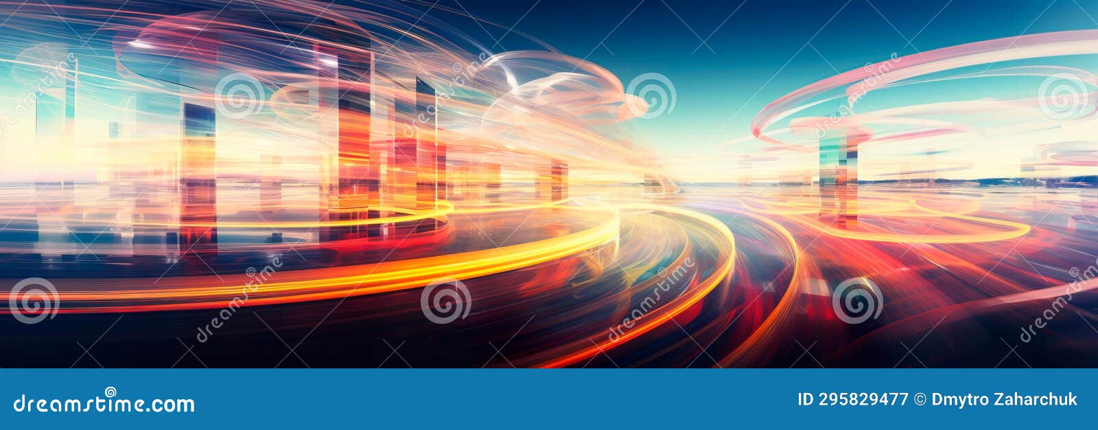 Rushing Light Particles, Light Speed Concept Stock Illustration ...