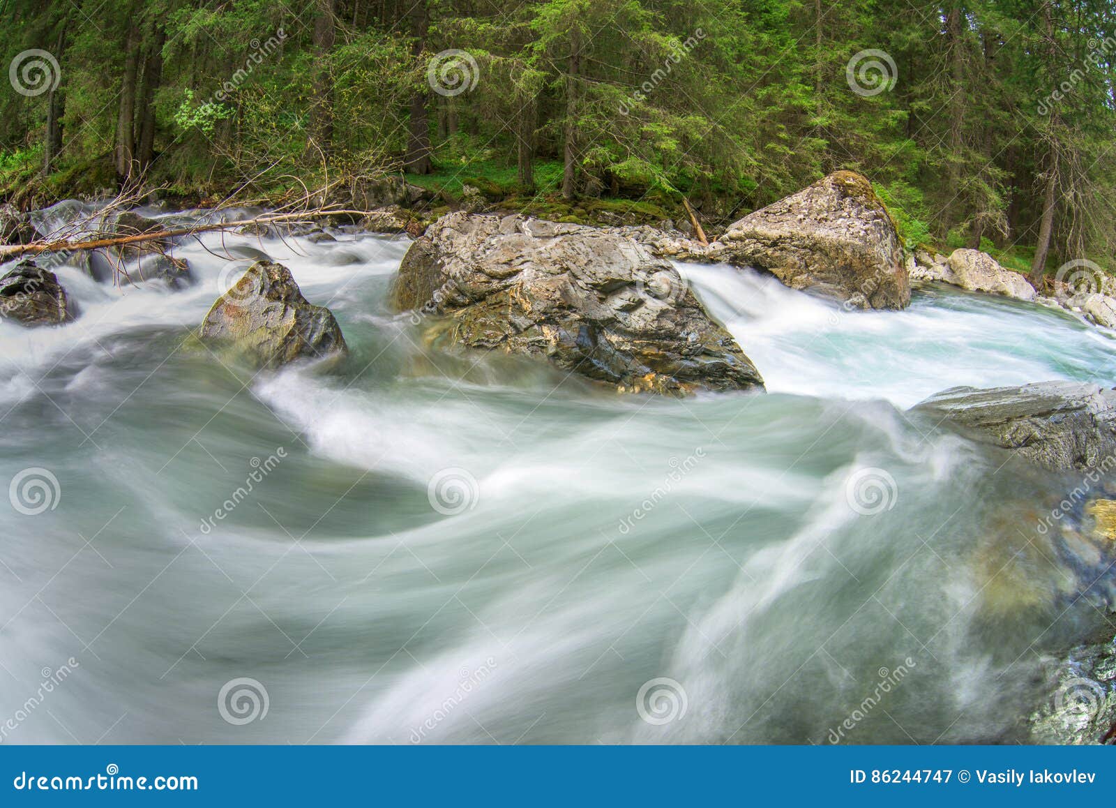 Rushing mountain river stock image. Image of creek, canyon - 86244747