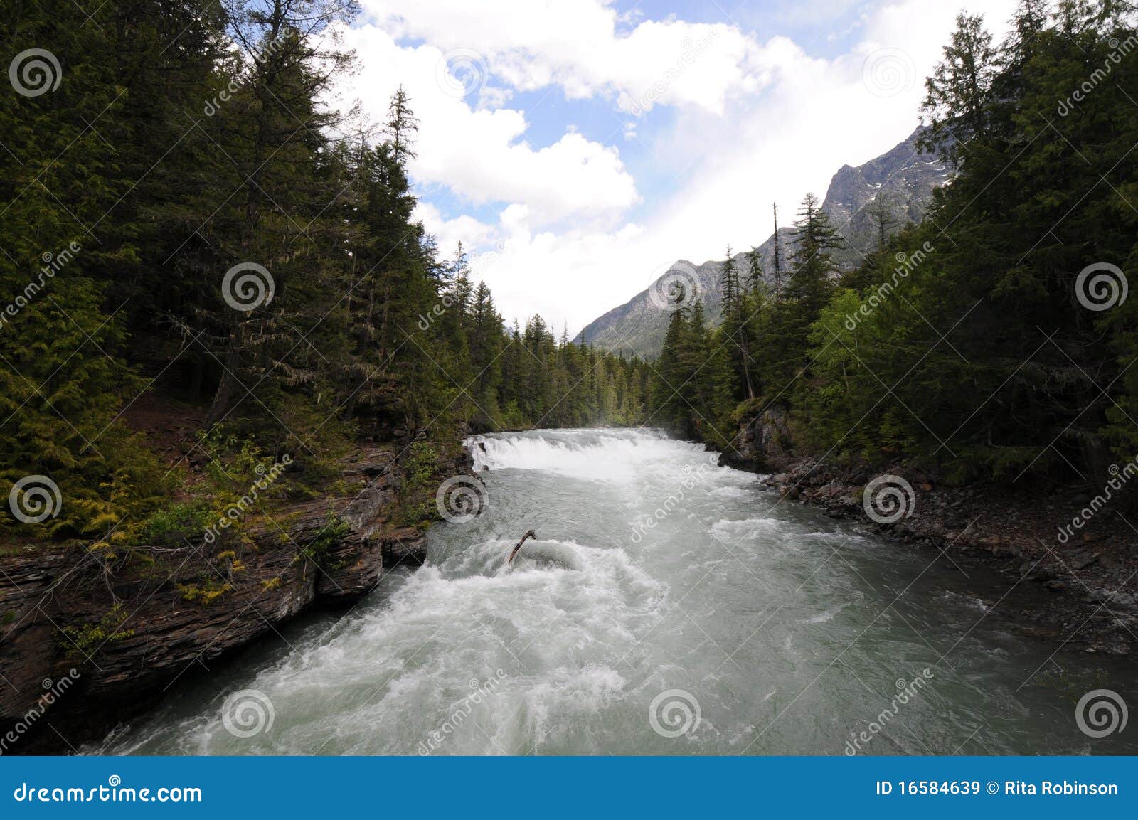 Rushing river stock image. Image of alpine, peak, glacier - 16584639