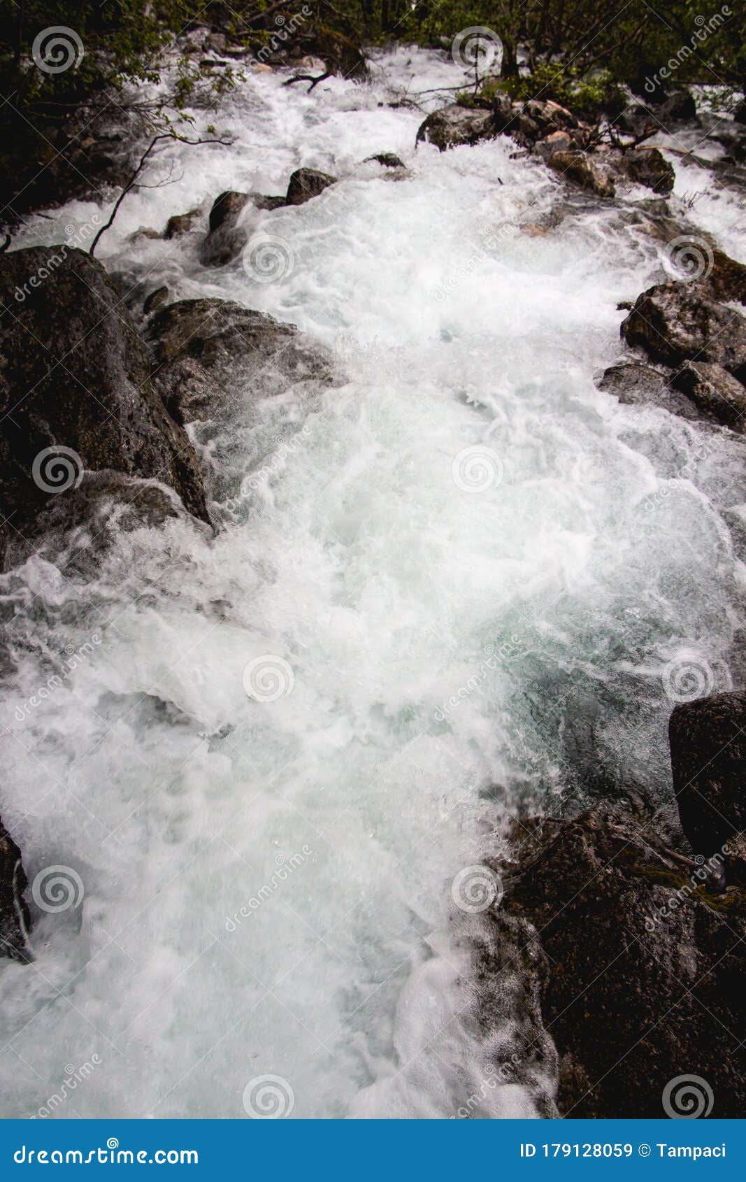 Rushing river, flash flodd stock image. Image of nordic - 179128059
