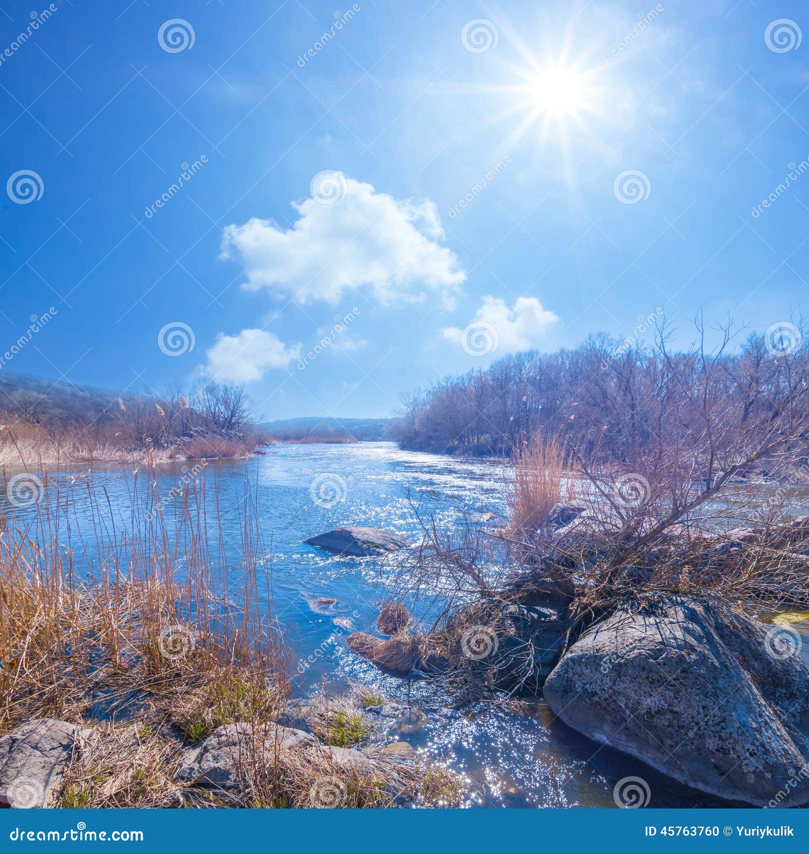 Rushing river scene stock photo. Image of scene, reed - 45763760