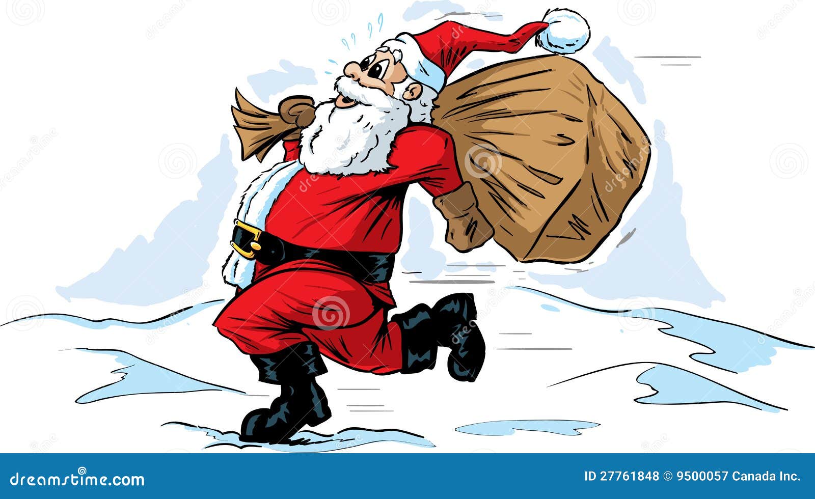 Rushing Santa stock vector. Illustration of sweating - 27761848