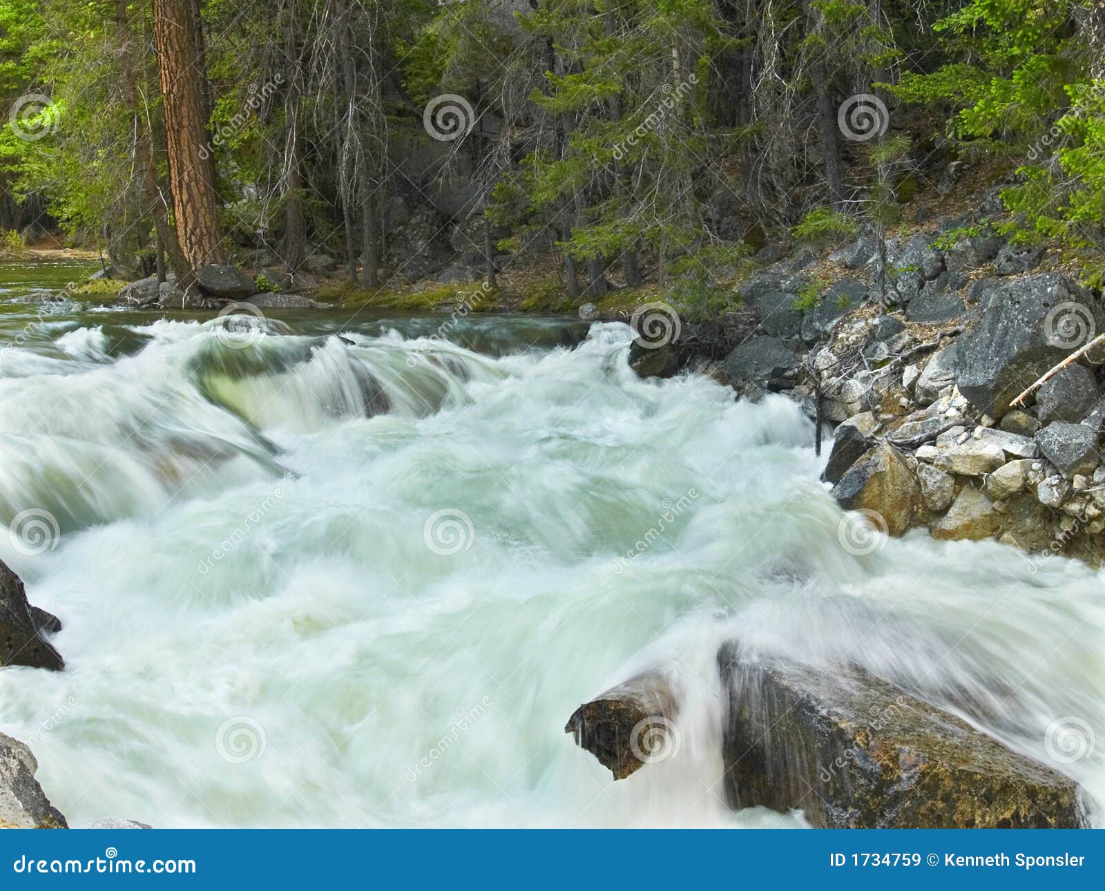 Rushing stream stock image. Image of brook, park, whitewater - 1734759