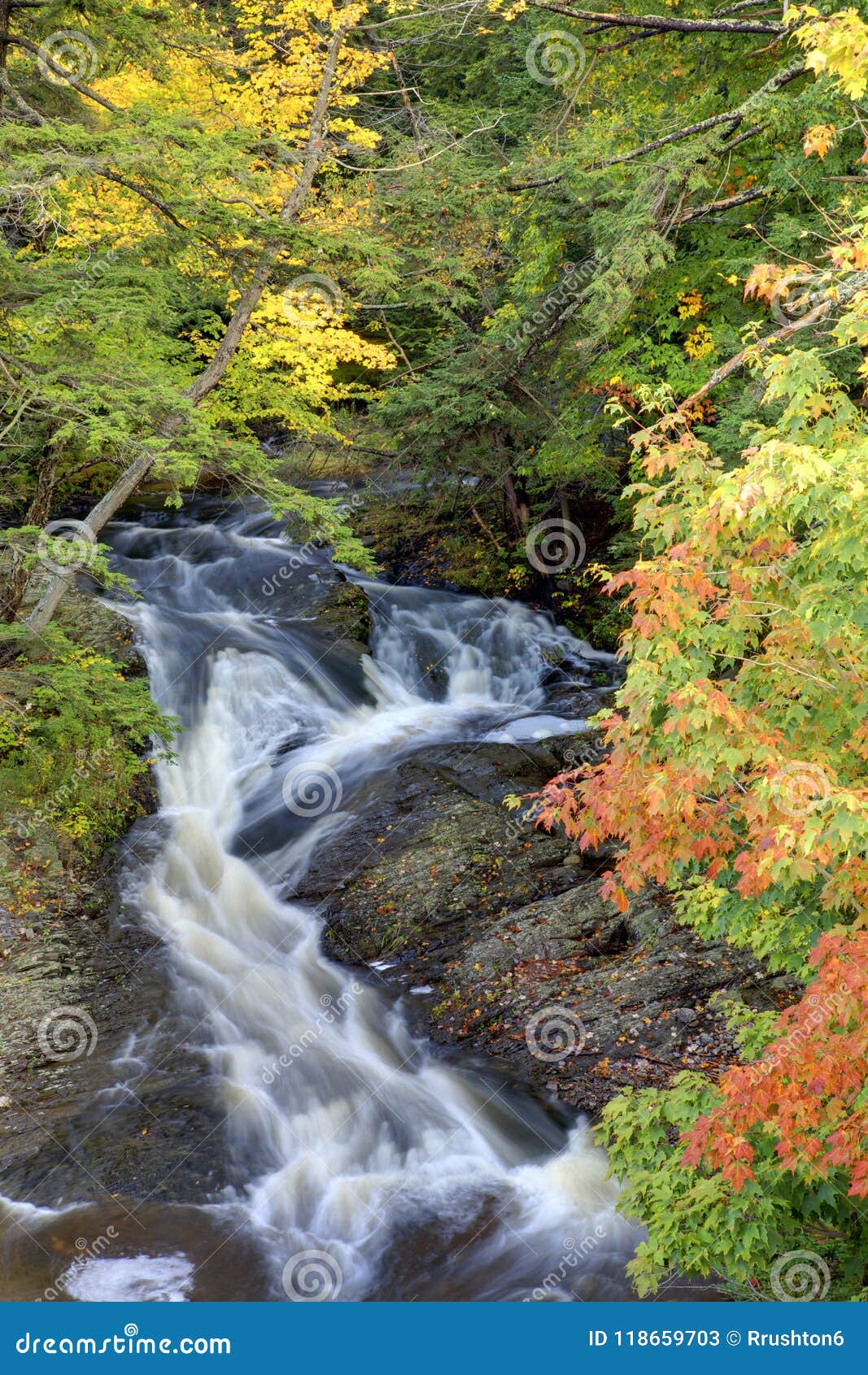 Rushing Stream in the Fall stock image. Image of bubble - 118659703