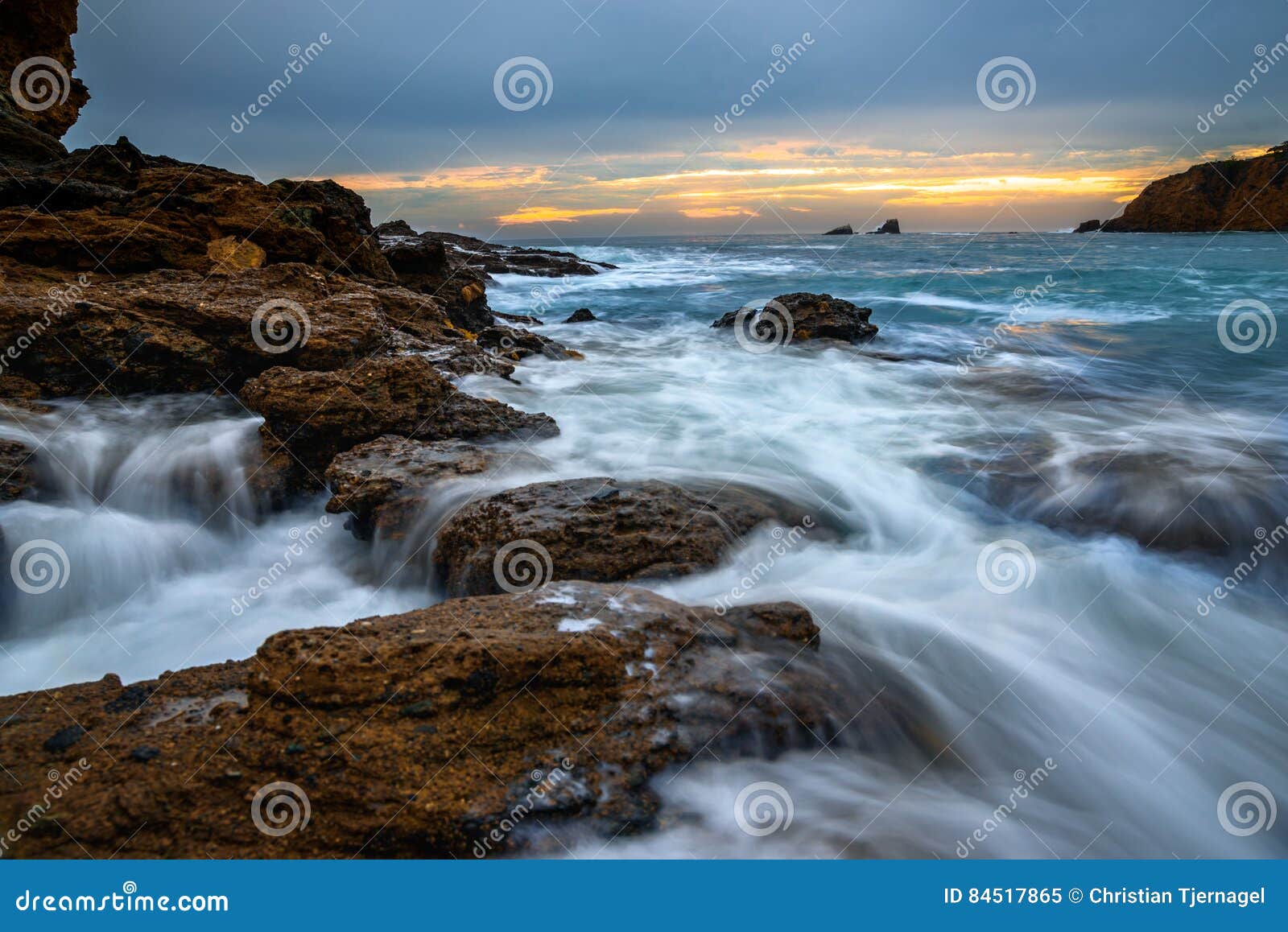 Rushing Water and Clouds in Laguna Beach, CA Stock Image - Image of ...