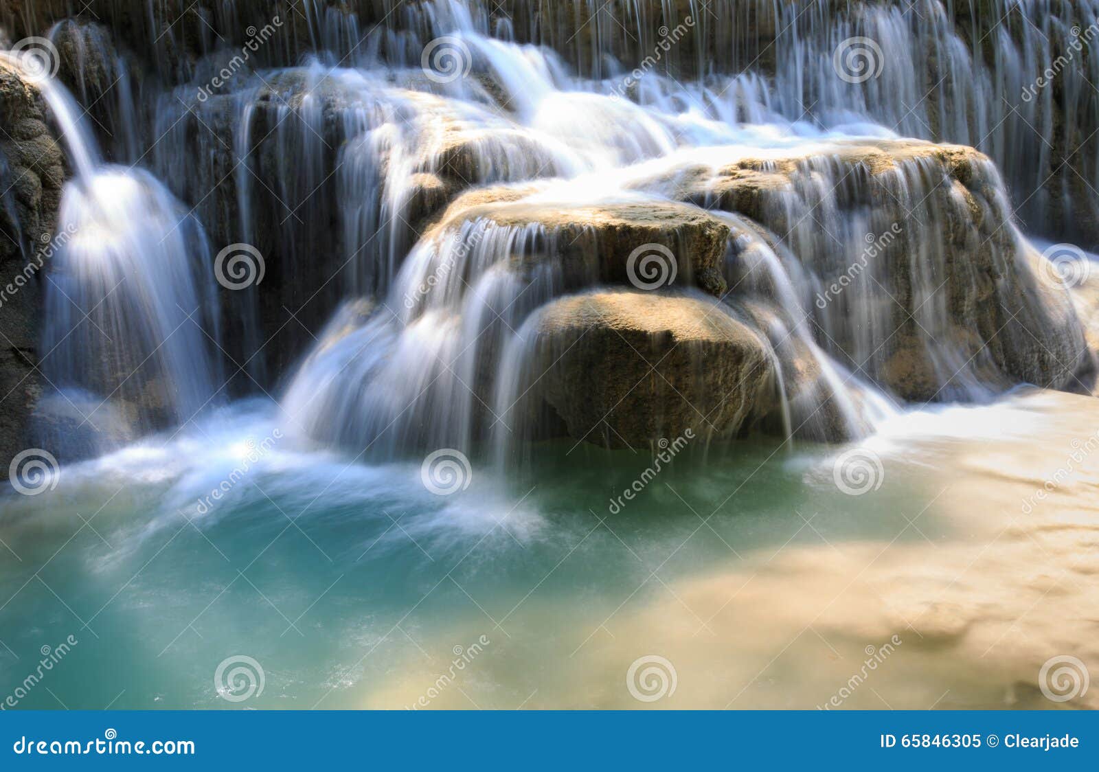 Rushing Water Flowing Over Rocks Stock Image - Image of abstract, green ...