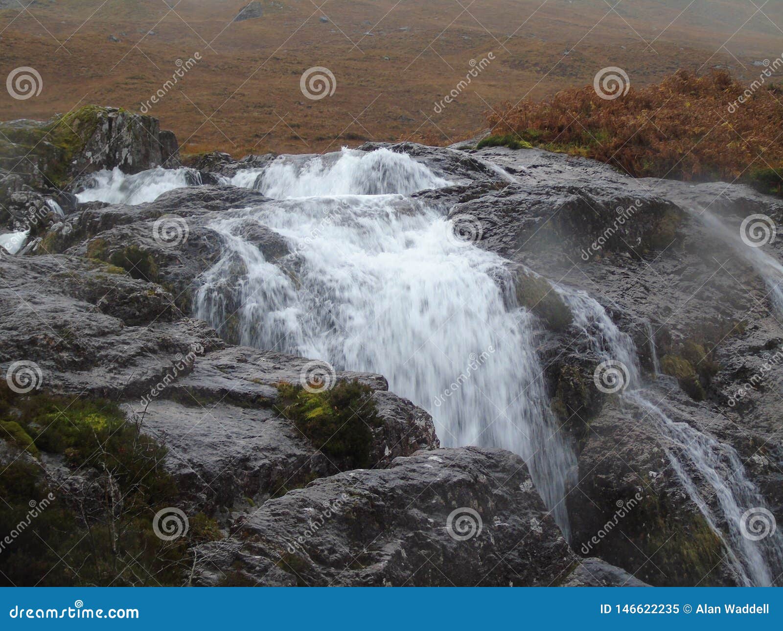 Rushing Water Flows Over Rocks Called the Study at Glencoe Stock Image ...