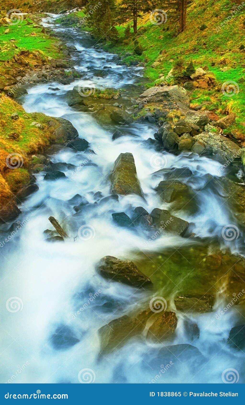 Rushing Water in a Mountain Stream Stock Image - Image of river, splash ...