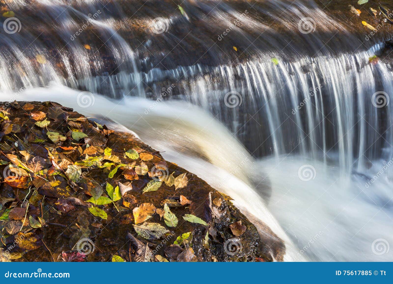 Rushing water over rocks stock image. Image of brook - 75617885