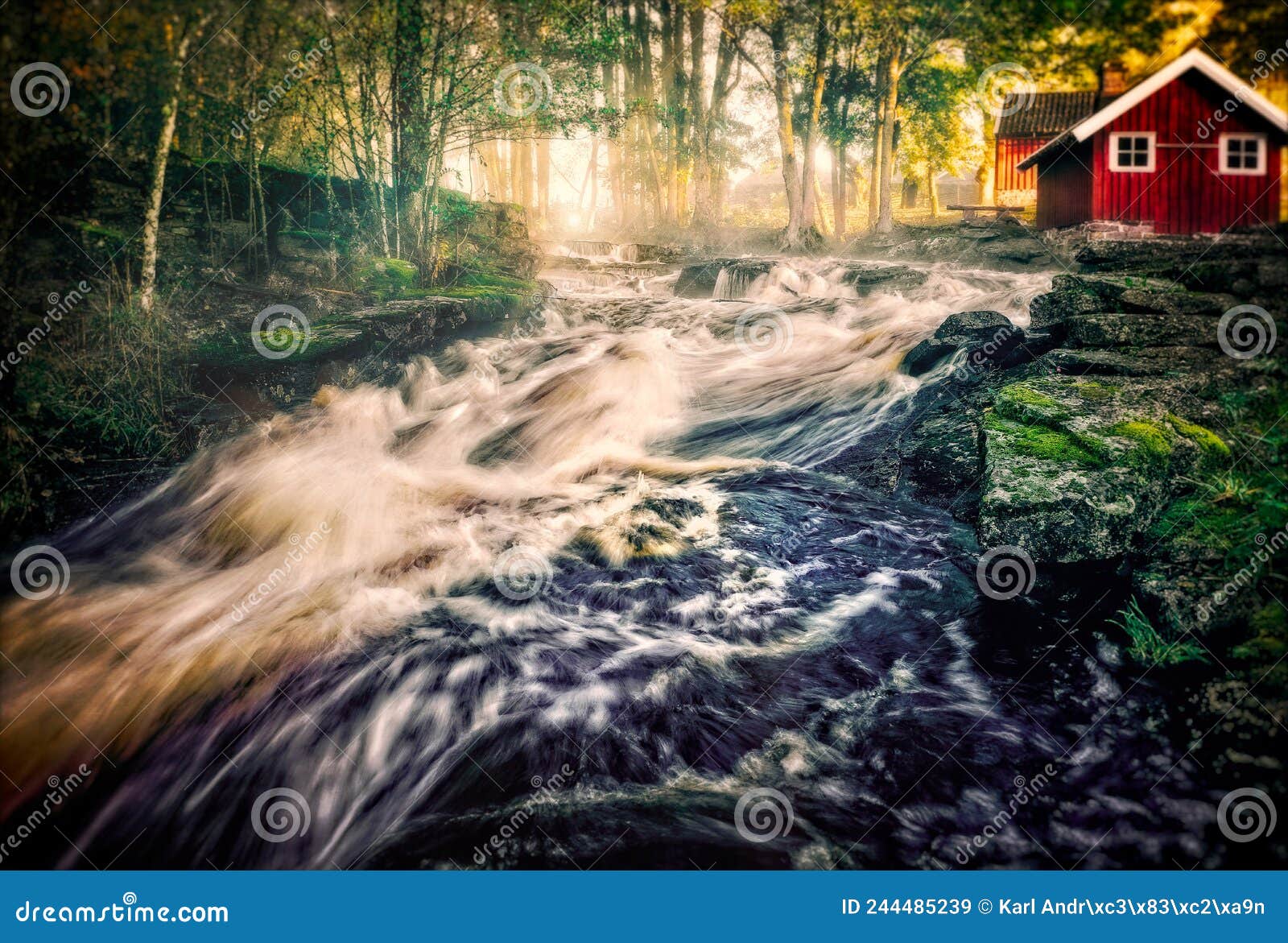 Rushing Water in September. Stock Image - Image of powerful, september ...