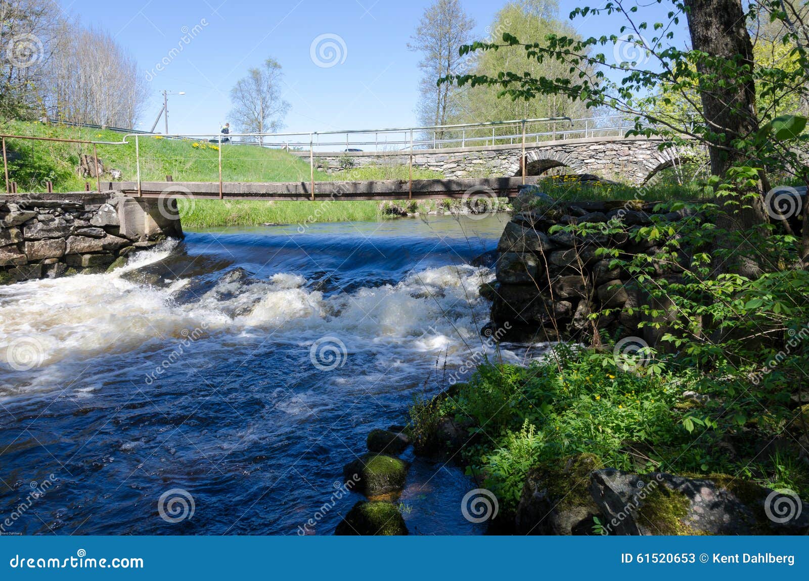 Rushing Water Under the Bridge Stock Image - Image of park, spring ...