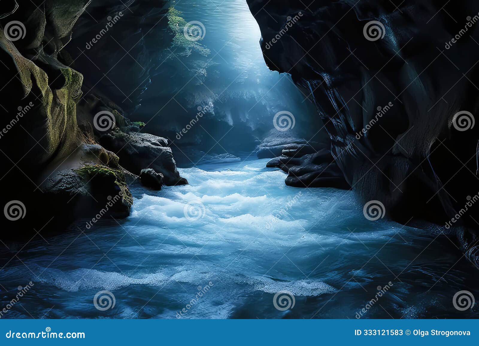 Rushing Water of the Underground River Stock Image - Image of ...