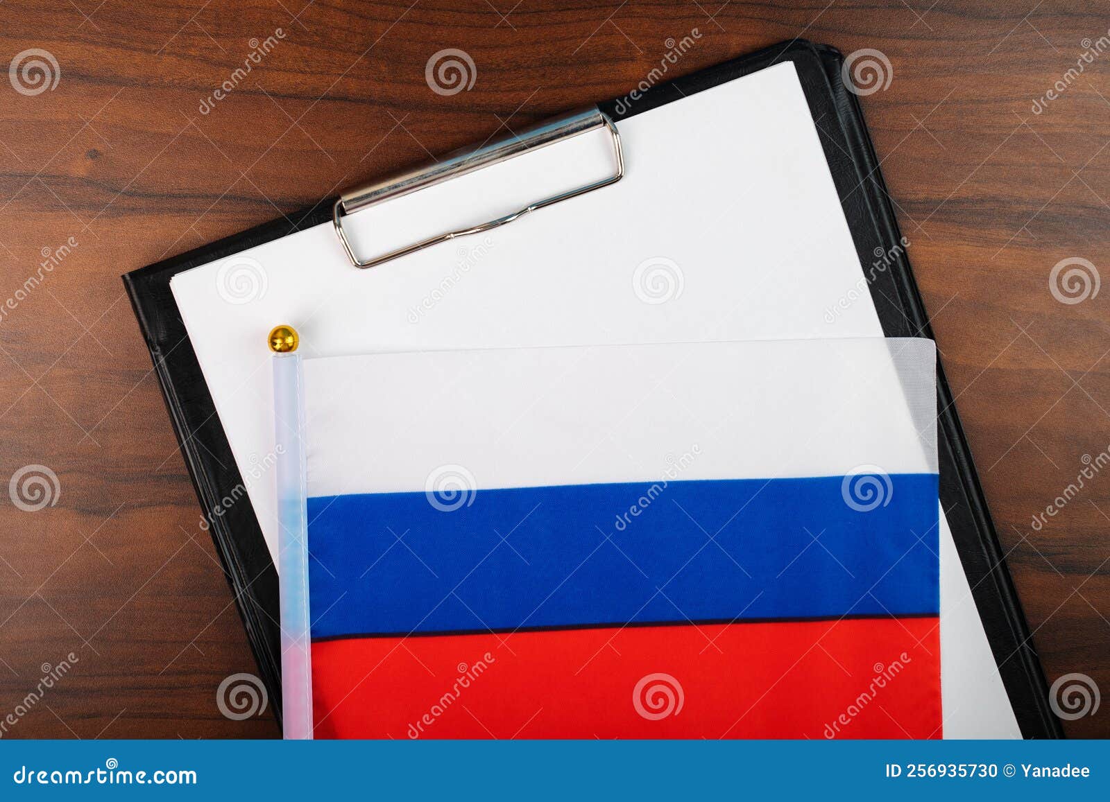 Rusian Document, Mockup for Text on Clipboard, White Sheet of Paper in ...
