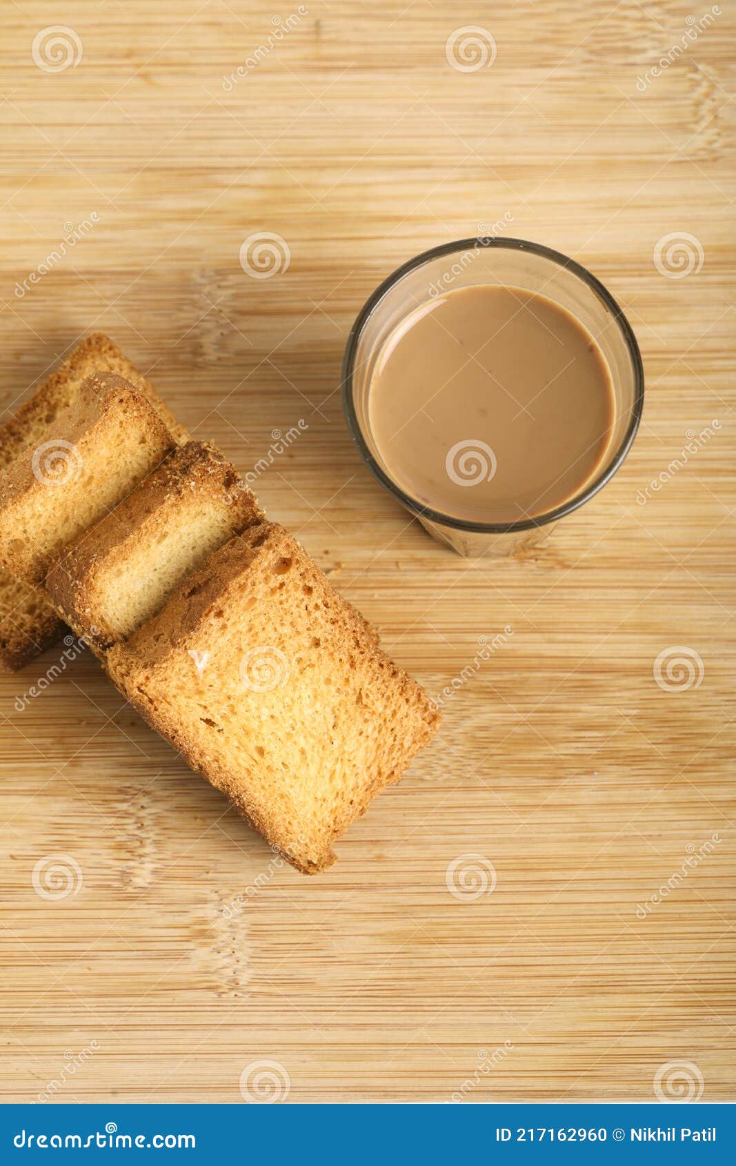 Rusk with Cup of Tea with Wood Background Stock Photo - Image of fresh ...