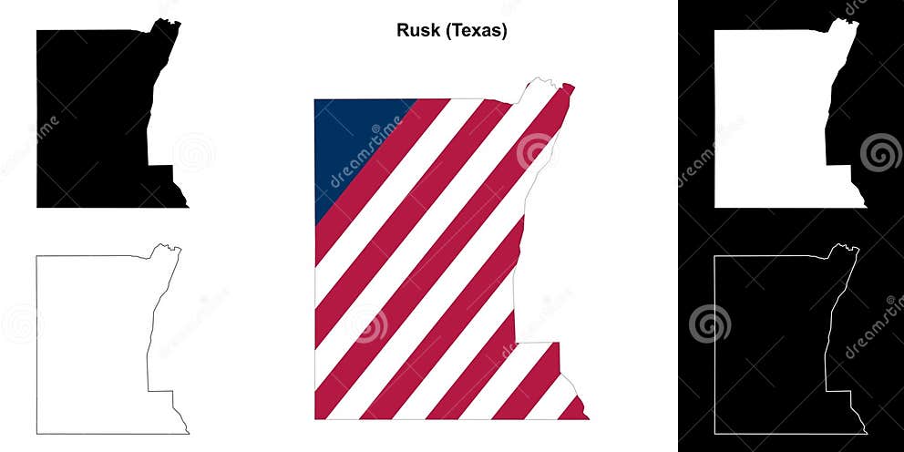 Rusk outline map stock illustration. Illustration of area - 324148492