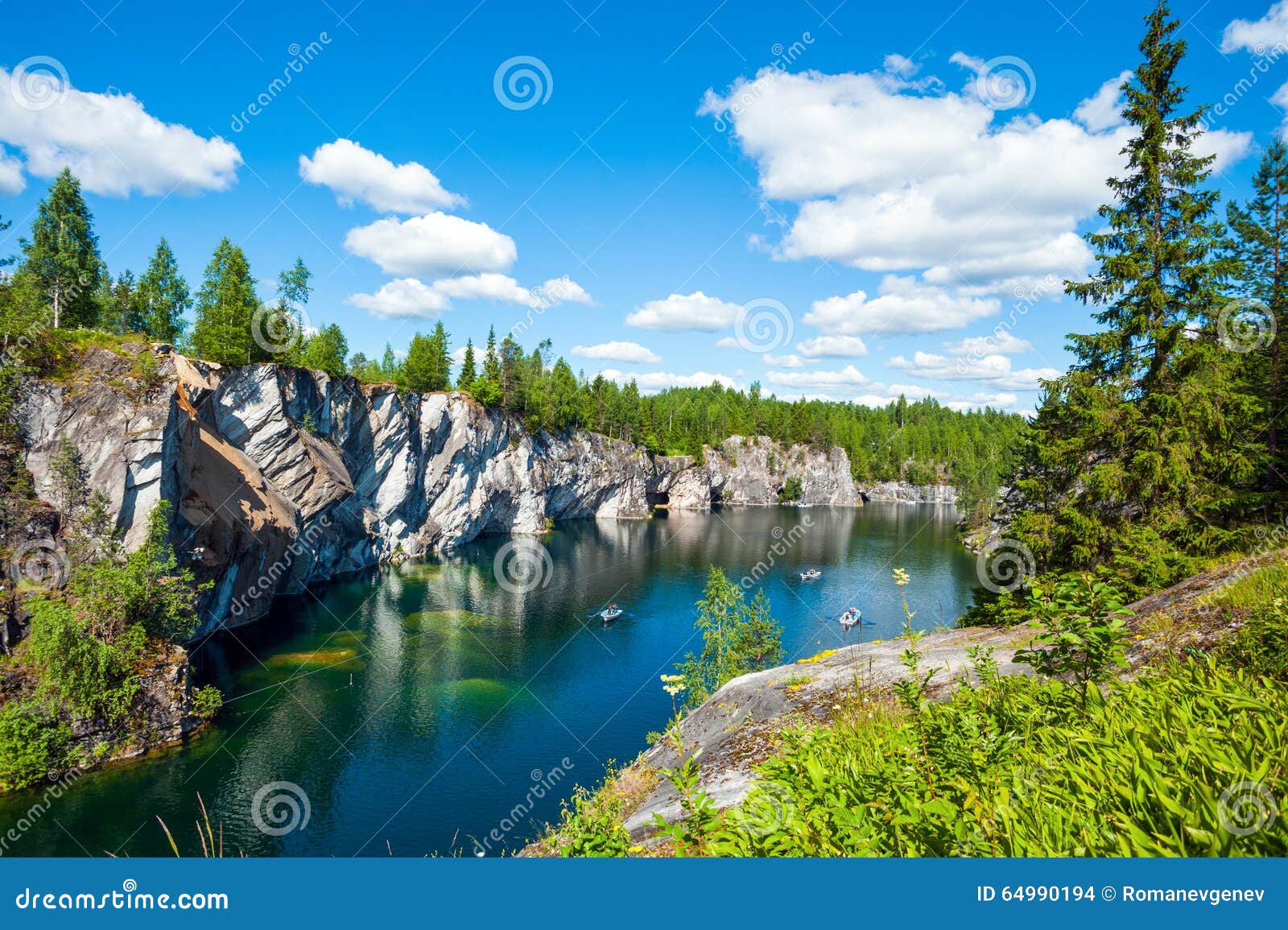 Ruskeala Marble Quarry, Karelia, Russia Stock Photo - Image of summer ...