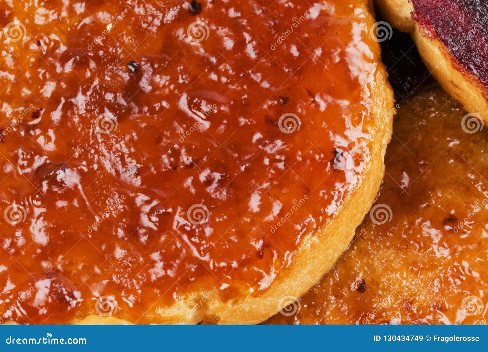 Rusks with fruit jam stock image. Image of creams, food - 130434749