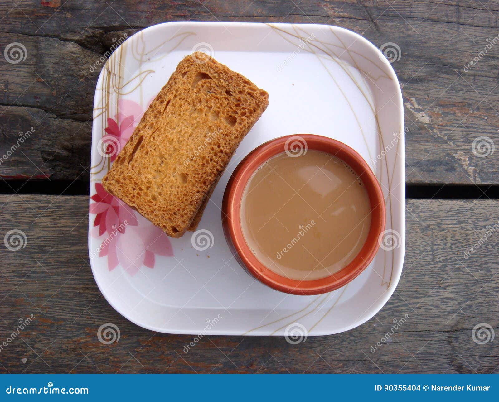 Rusks and Kullad Tea in Plate Stock Photo - Image of refreshment ...