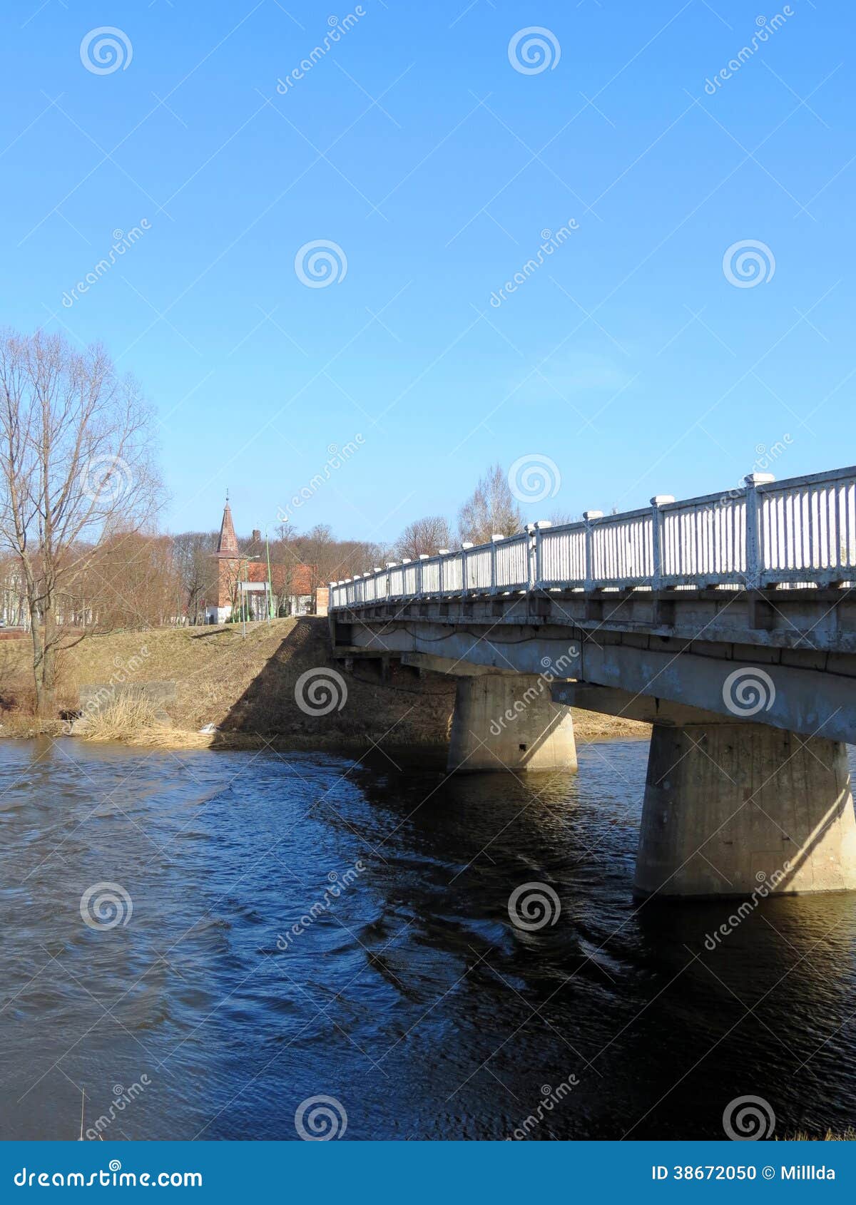 Rusne bridge, Lithuania stock photo. Image of beautiful - 38672050