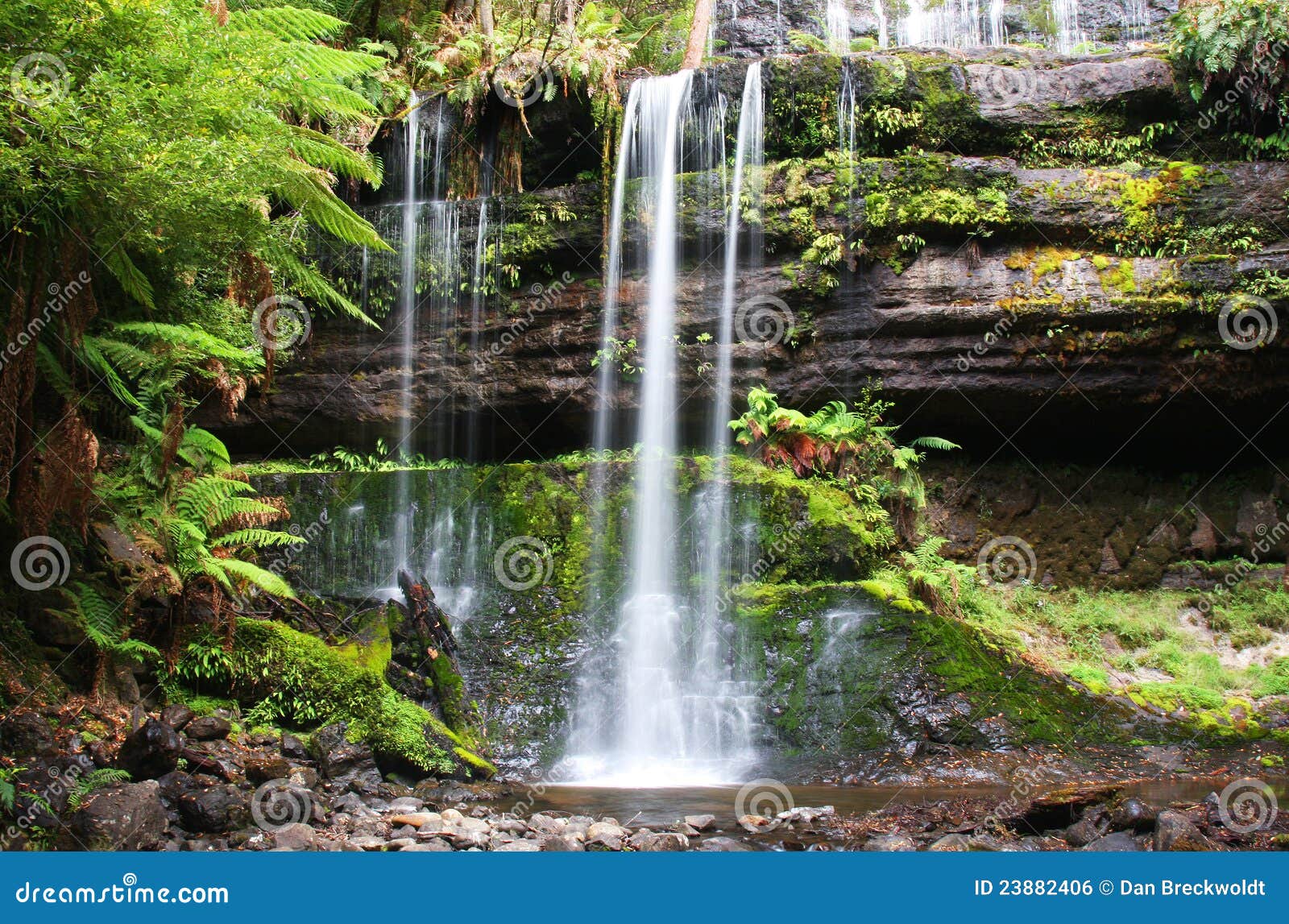 Russell Falls in Tasmania stock photo. Image of tasmanian - 23882406