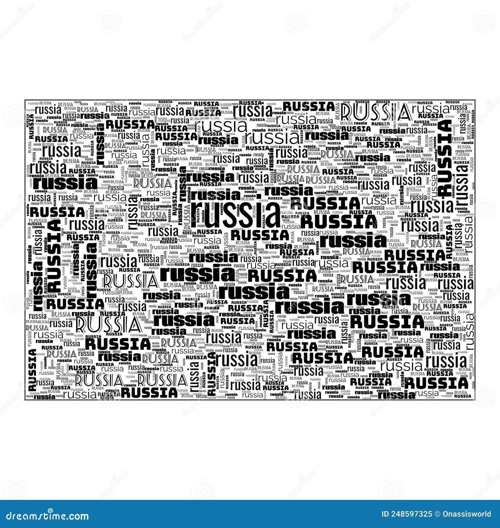 Russia Black & White Text Abstract Header Background Stock Illustration ...